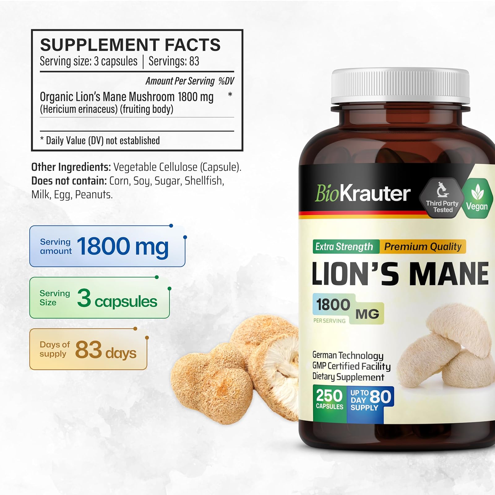 natural lion's mane supplement for memory