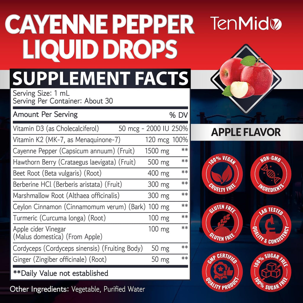 Natural liquid cayenne extract supplement