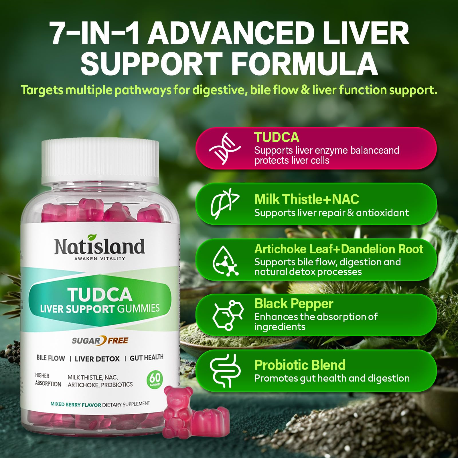 Natural liver extract gummy vitamins