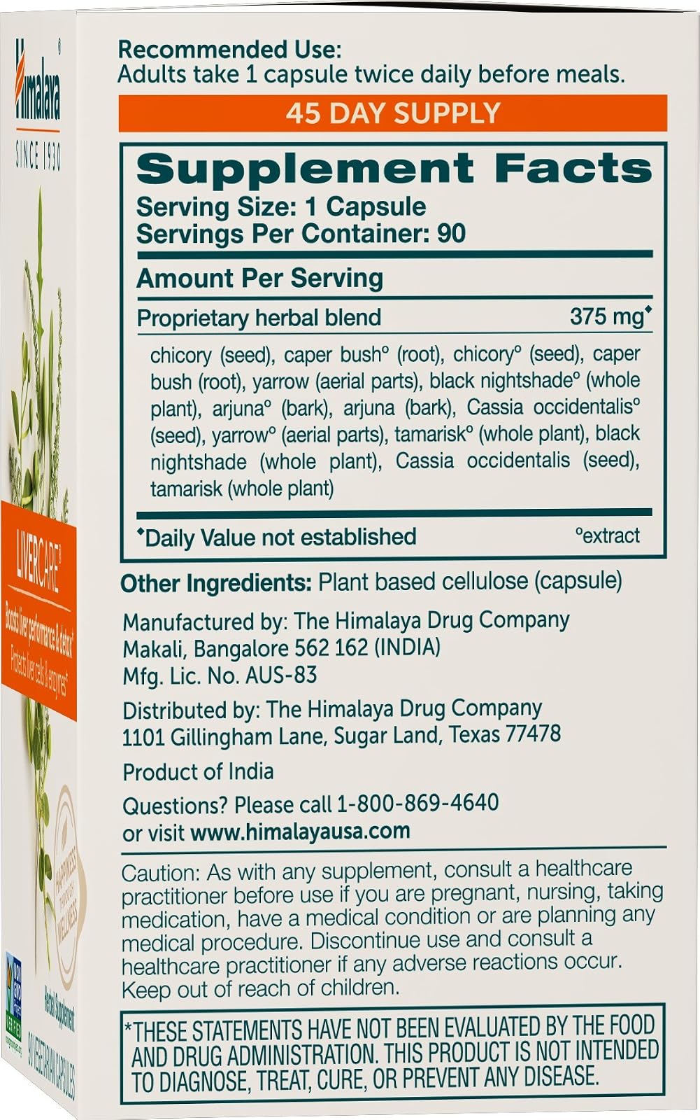 Natural liver support with Himalaya extract