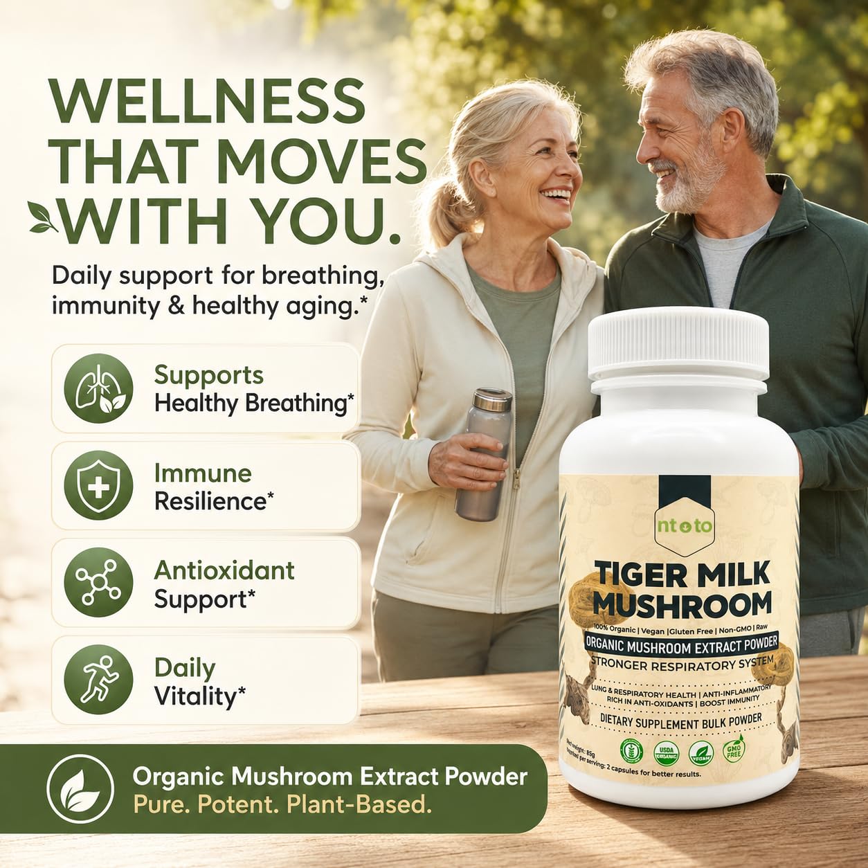 natural lung support with mushrooms
