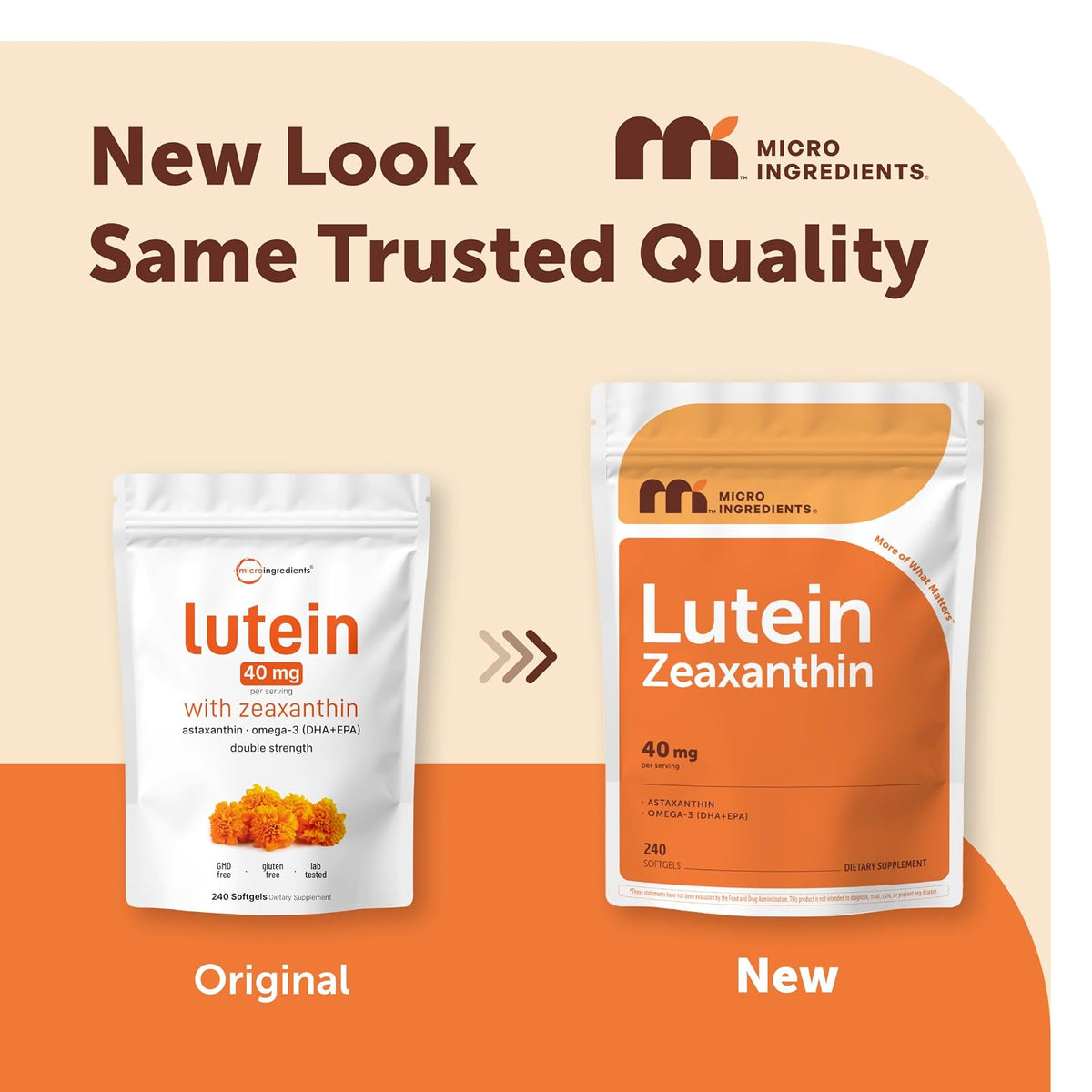 Natural lutein and zeaxanthin supplement