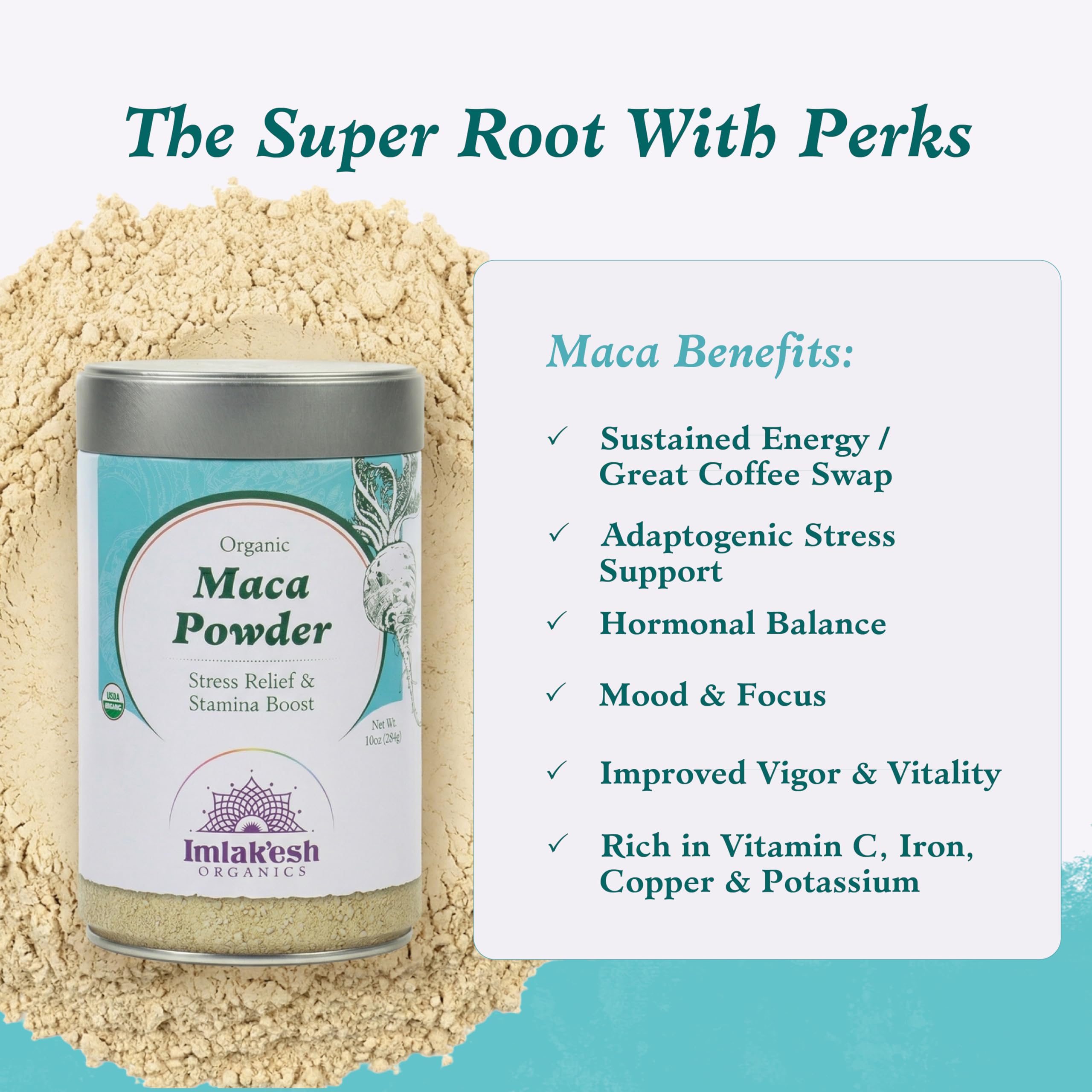 Natural maca powder for wellness