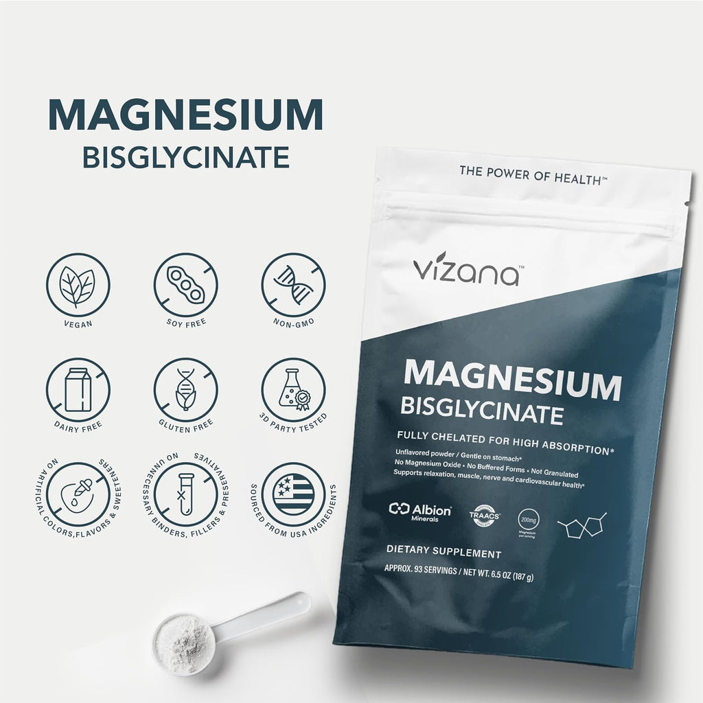Natural magnesium bisglycinate for stress relief