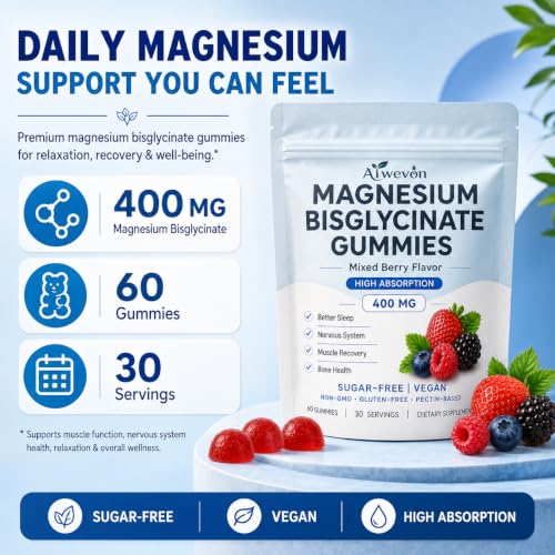 Natural magnesium bisglycinate gummies for stress relief