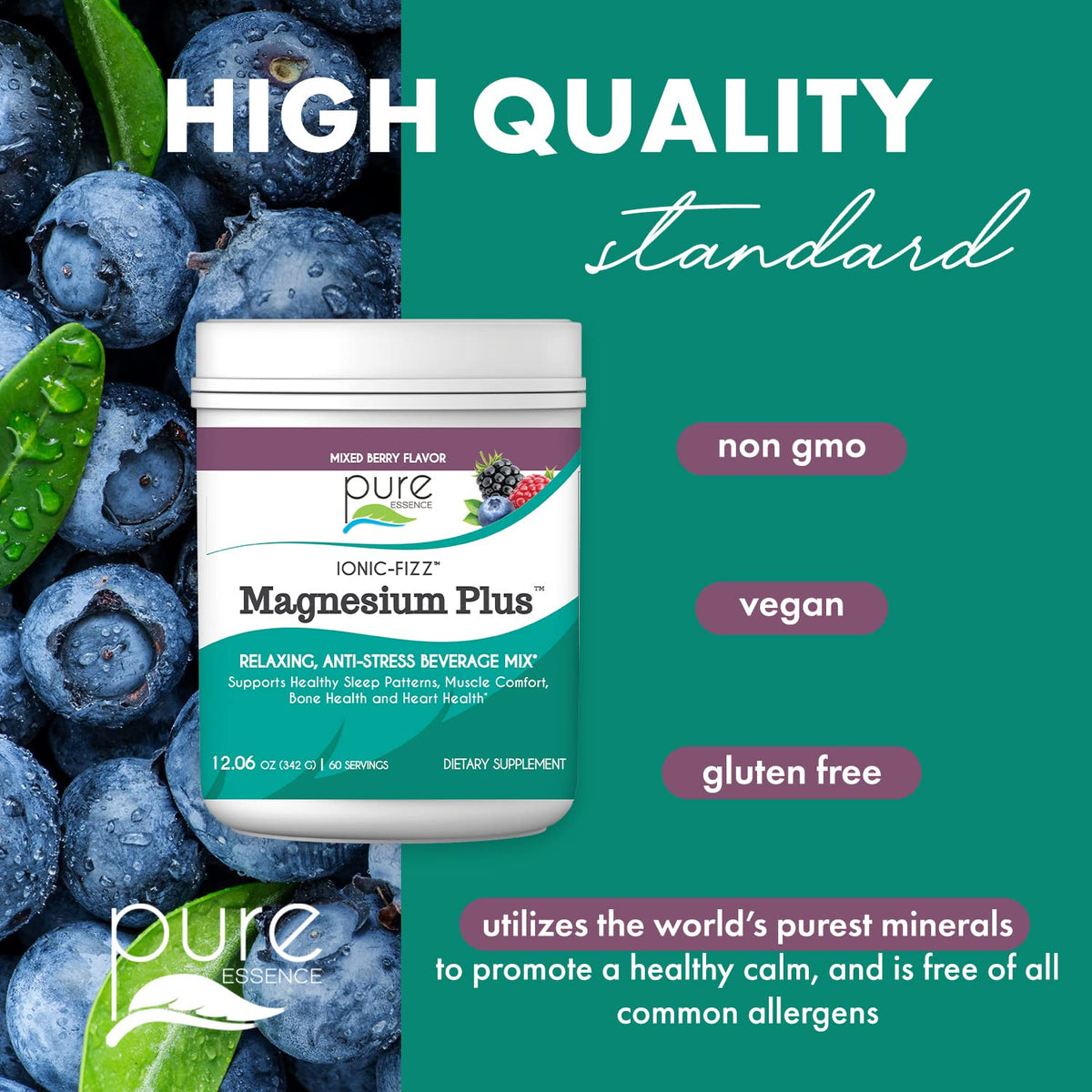 Natural magnesium bisglycinate supplement