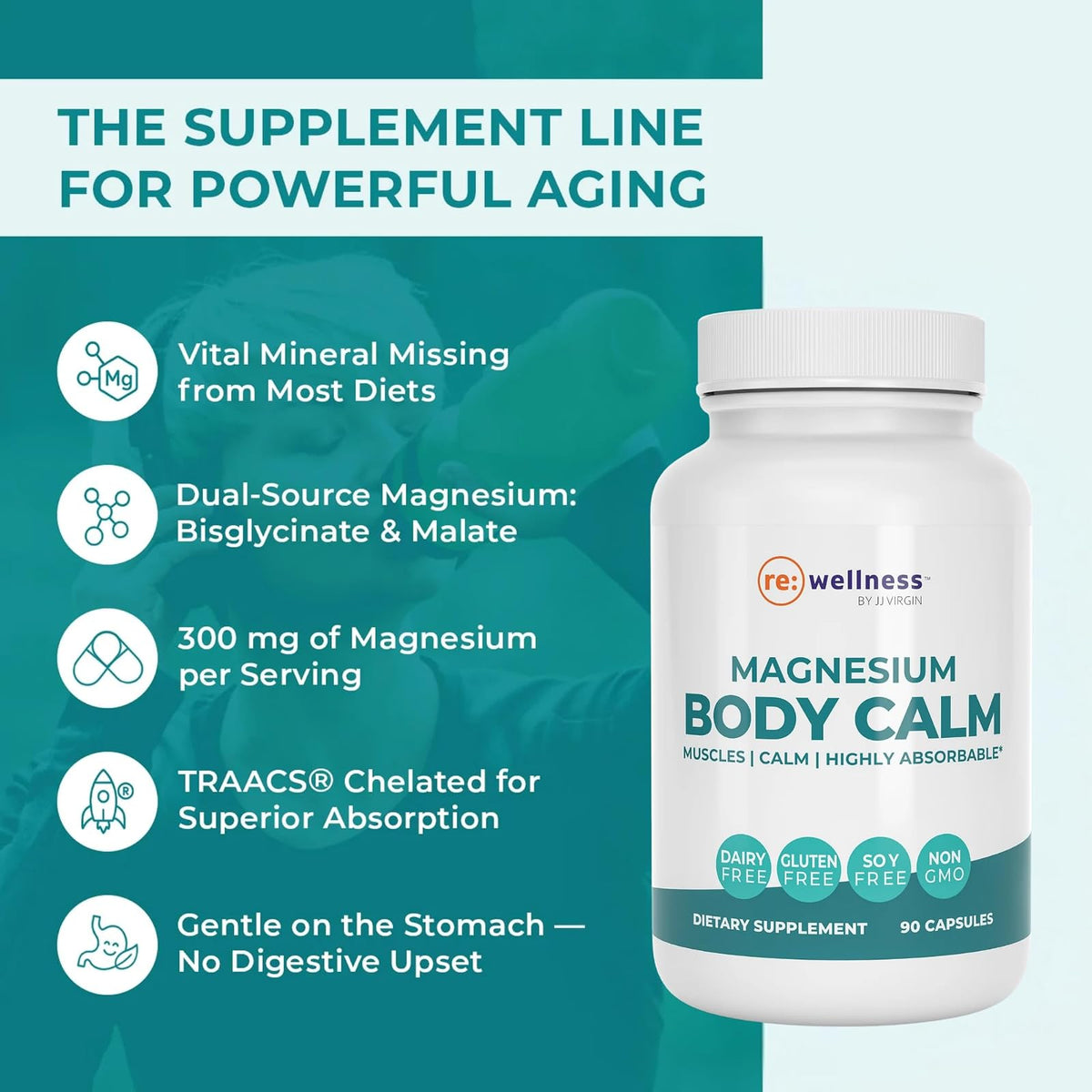 Natural magnesium bisglycinate supplement