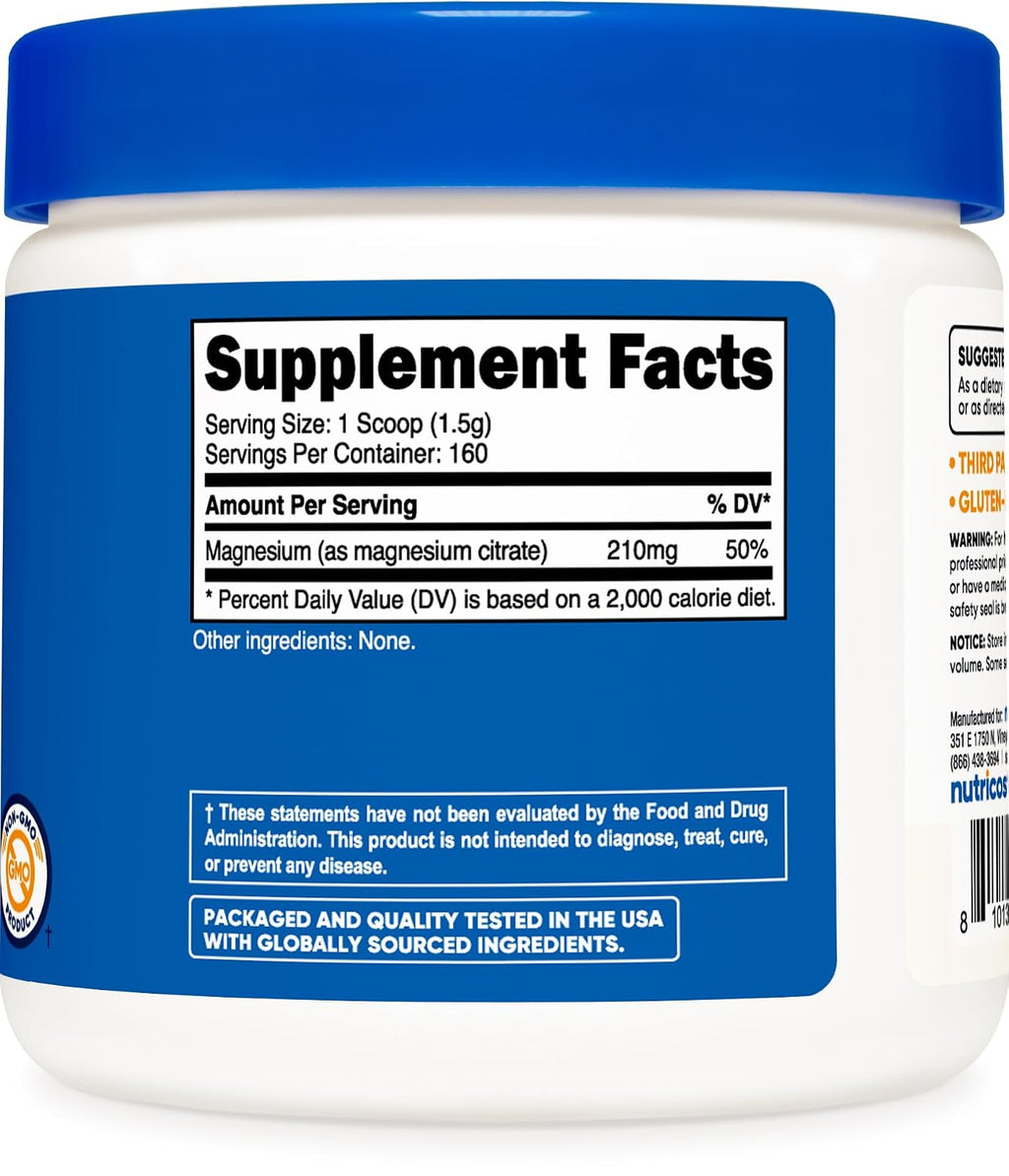 natural magnesium citrate for relaxation