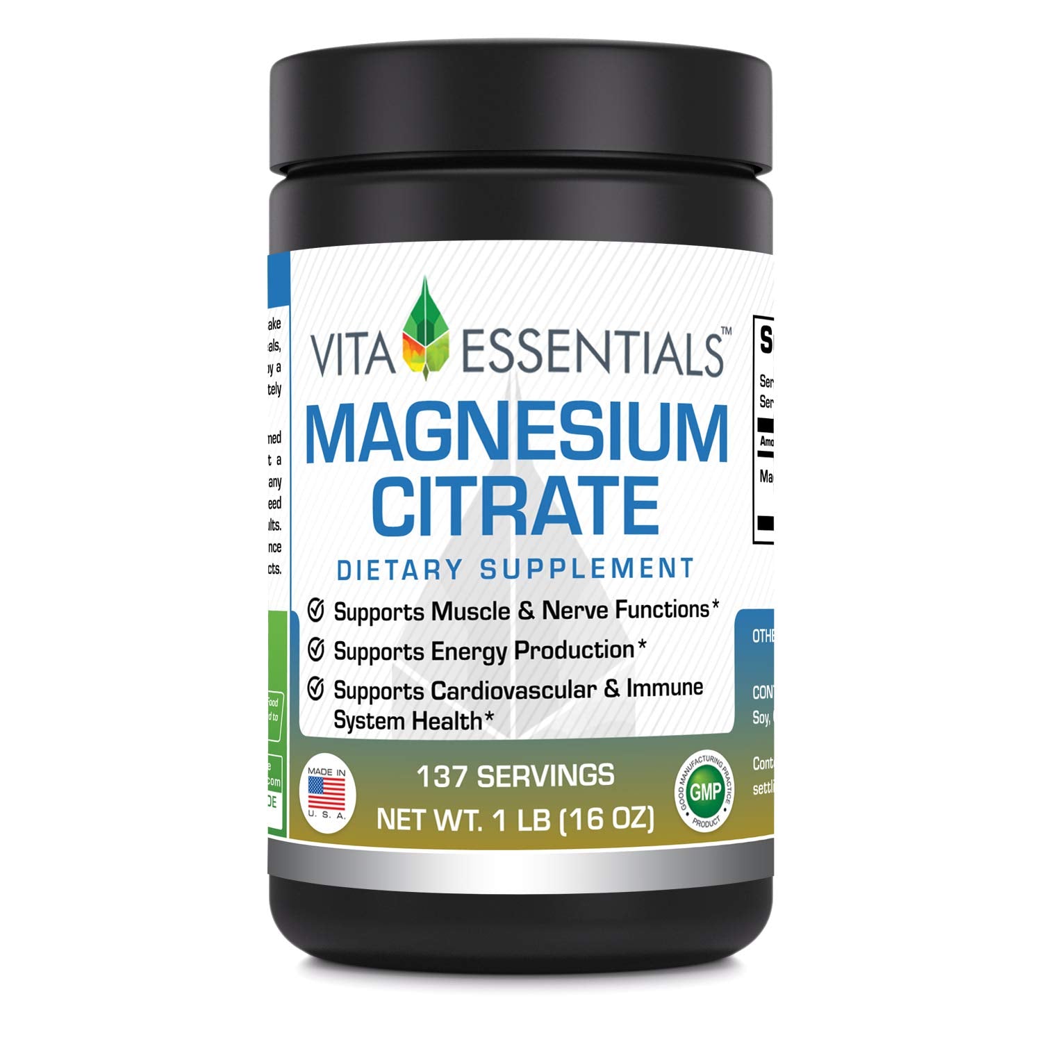 natural magnesium citrate powder supplement