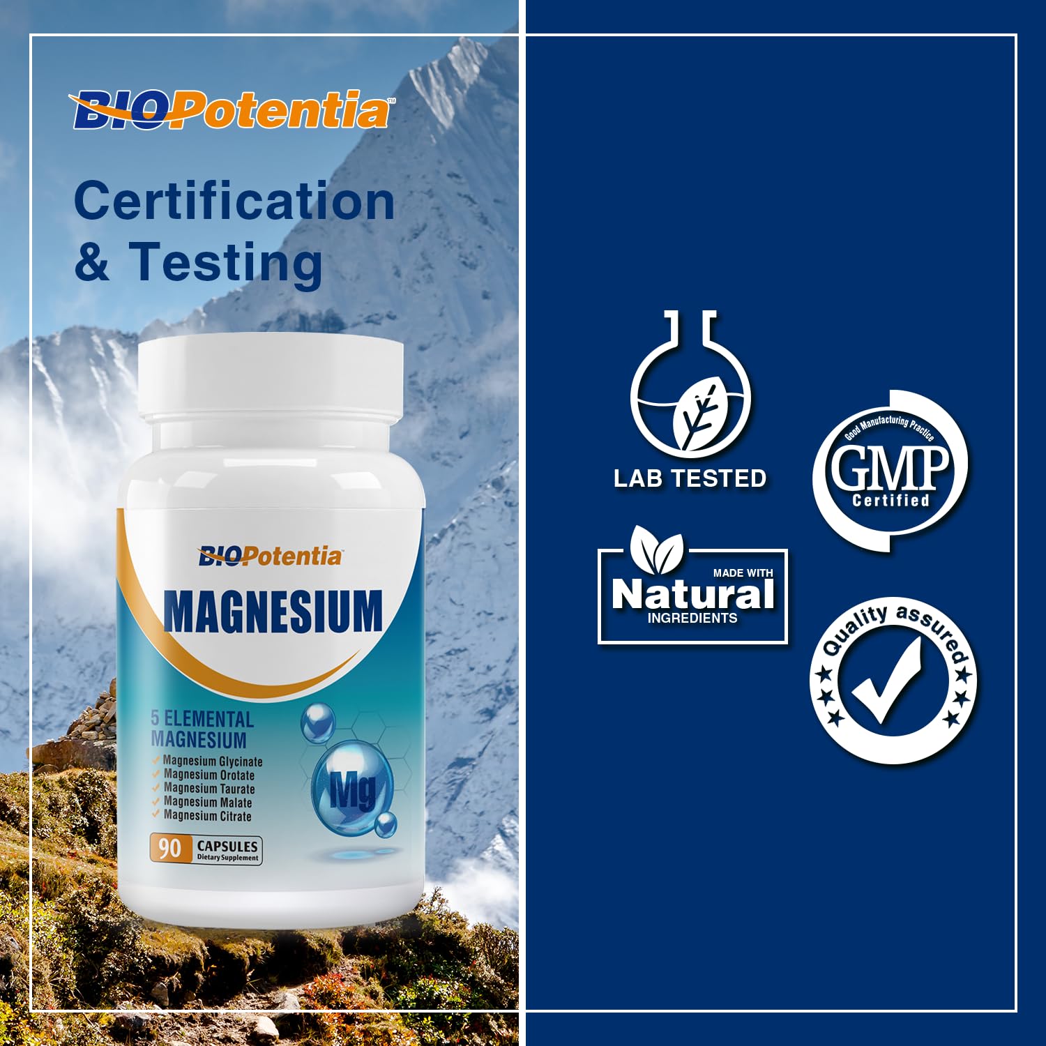 natural magnesium complex for stress relief