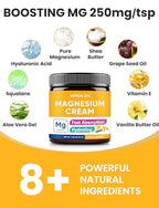 Natural magnesium cream for skin hydration