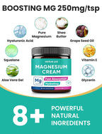 Natural magnesium cream for skin hydration
