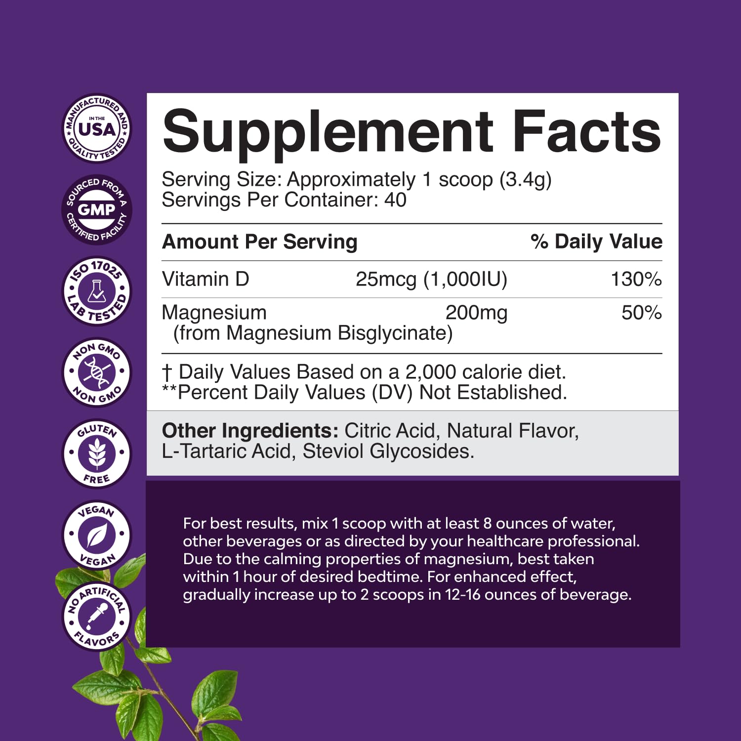 natural magnesium drink mix for stress relief