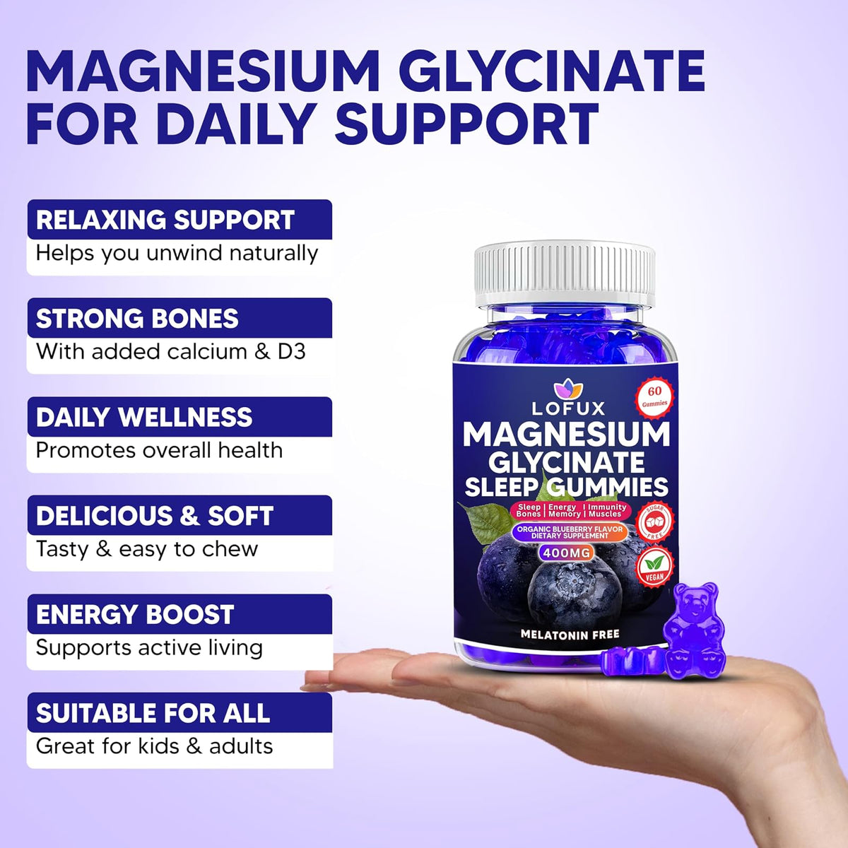 Natural magnesium glycinate for muscle support