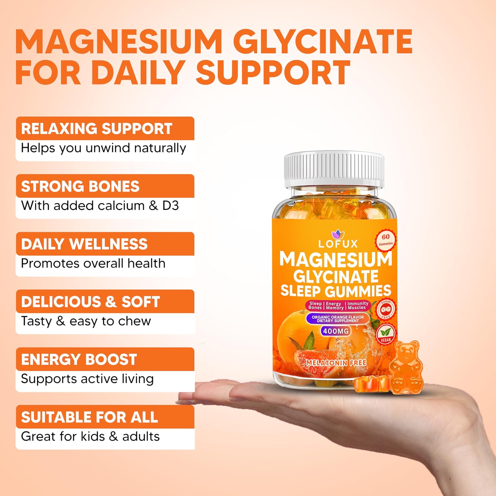 Natural magnesium glycinate for stress relief