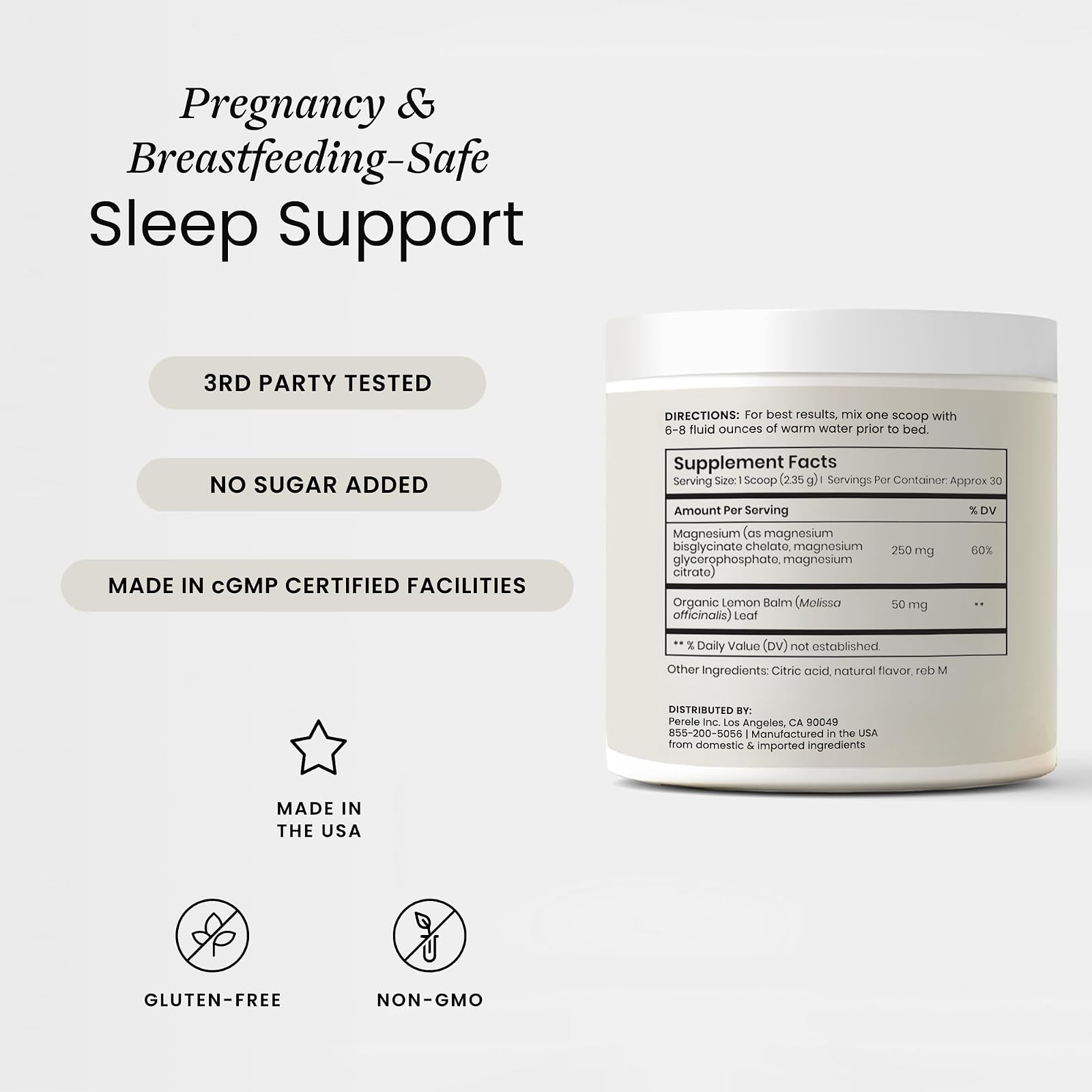 Natural magnesium glycinate sleep support