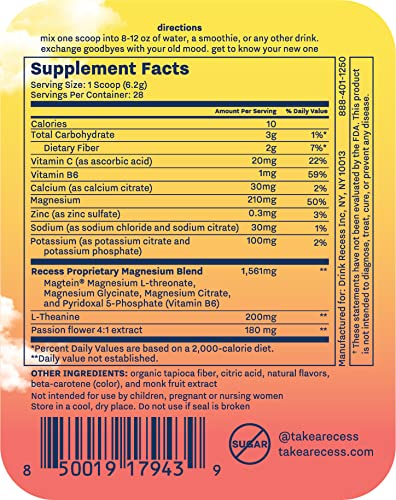 Natural magnesium glycinate supplement powder
