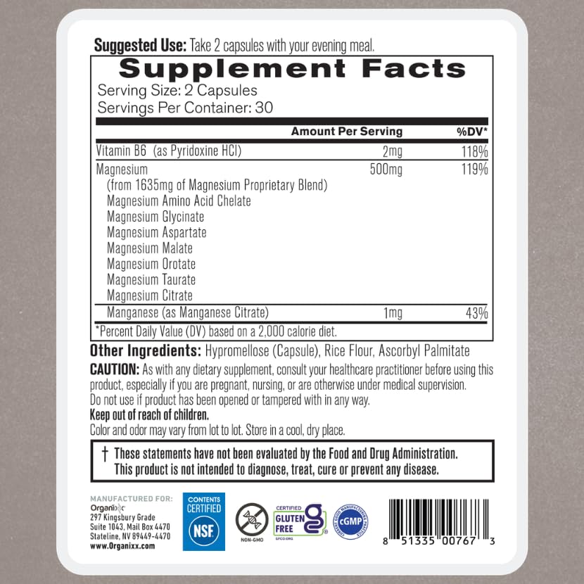 Natural magnesium glycinate supplement