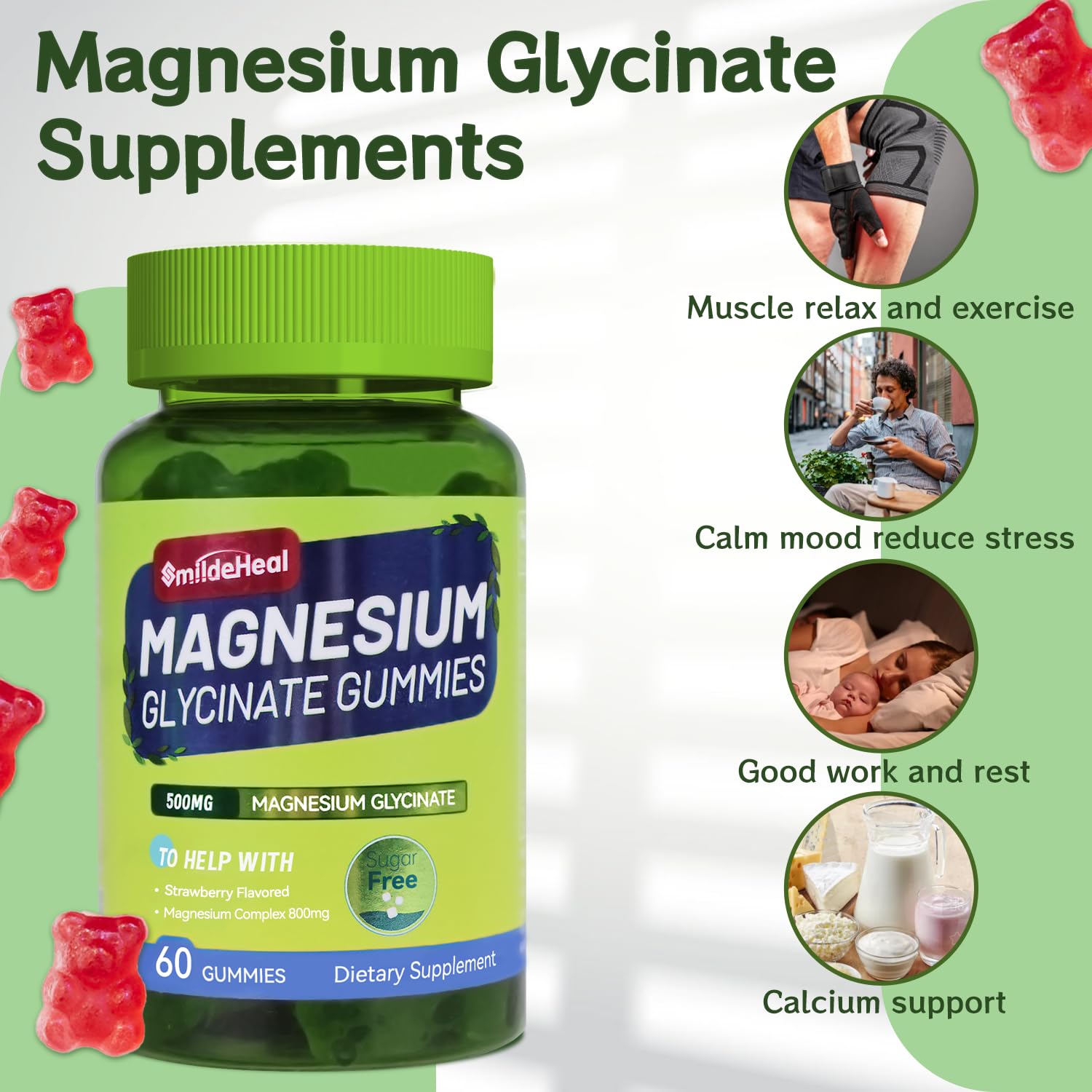 Natural magnesium gummies for muscle recovery