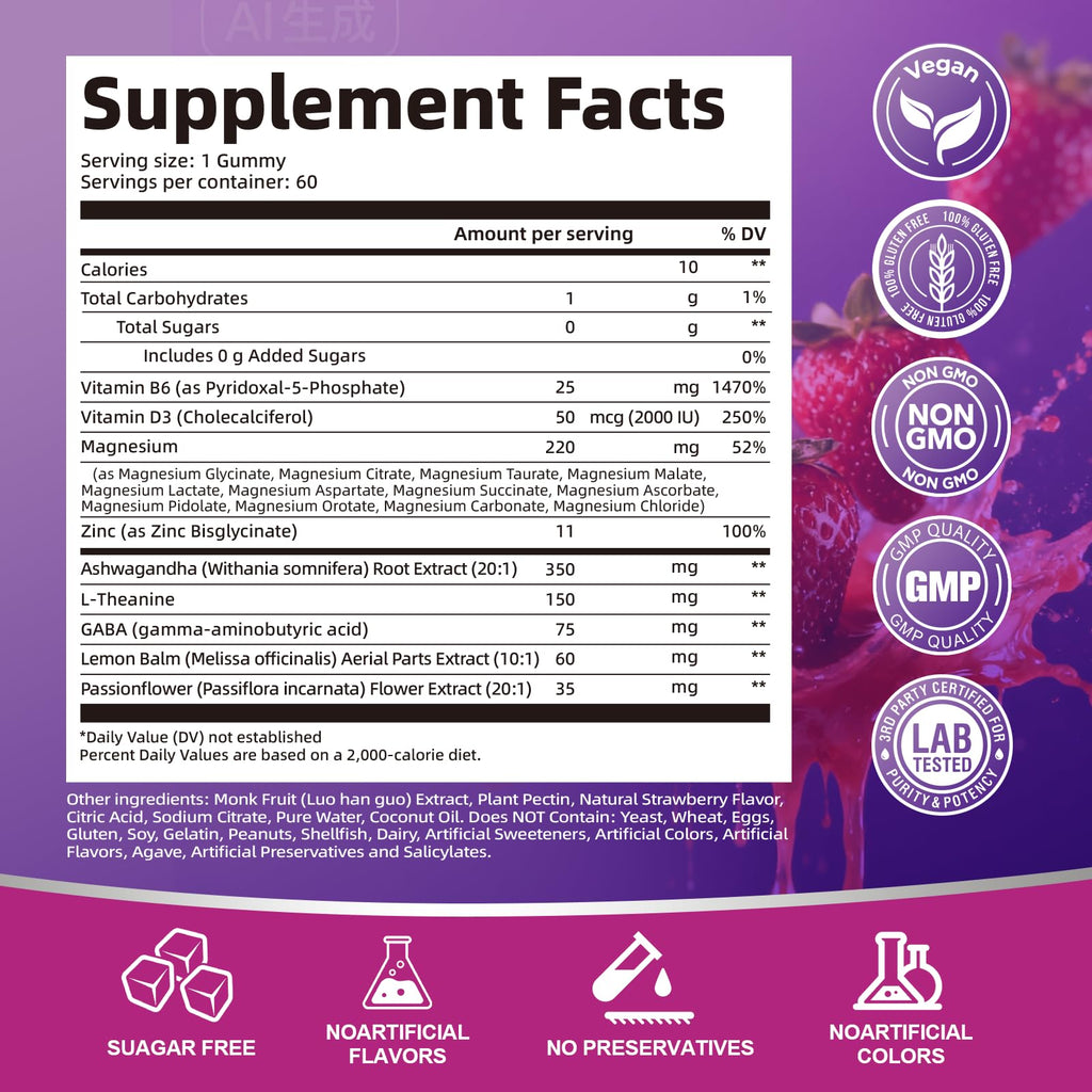 Natural magnesium gummies for sleep support