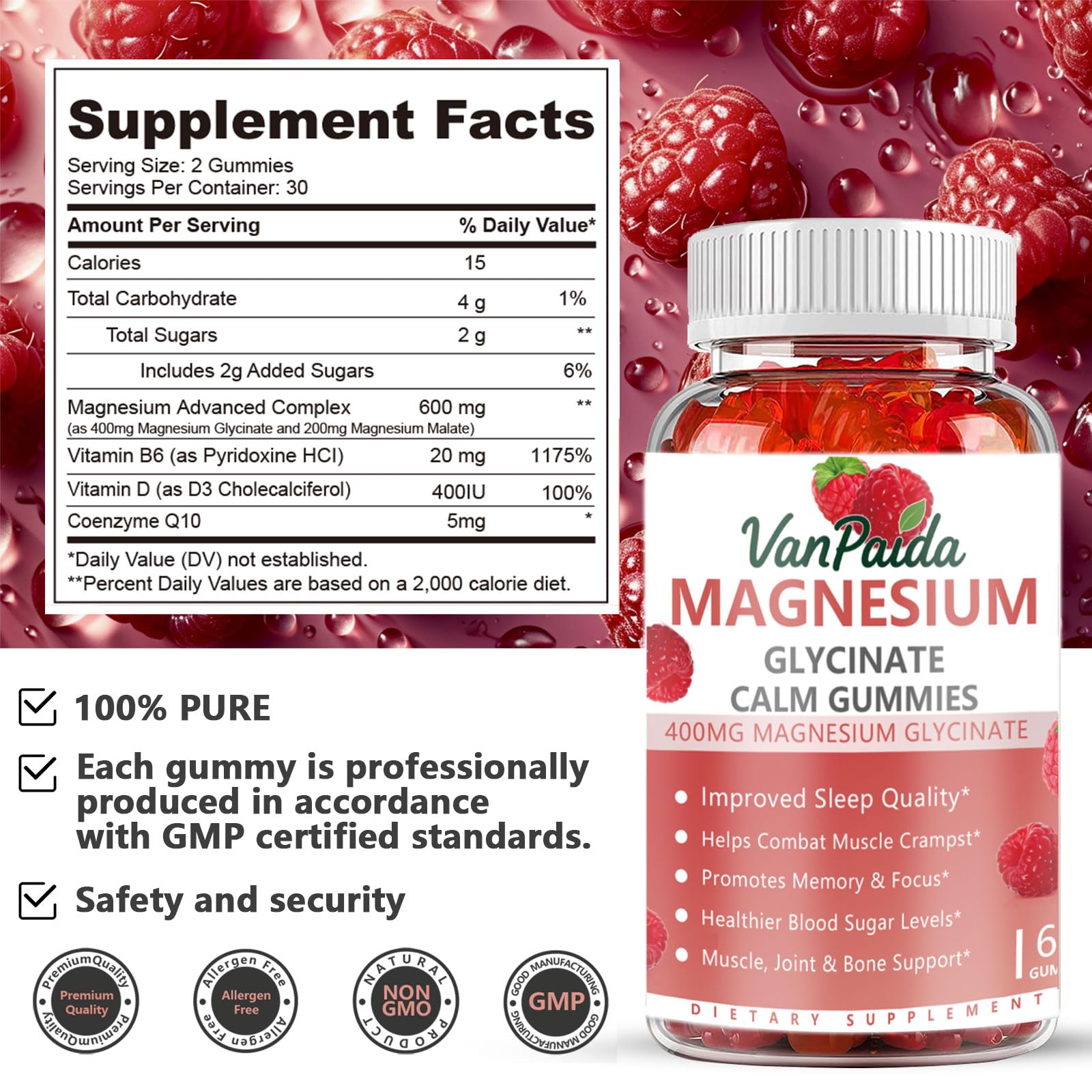 Natural magnesium gummies for stress relief