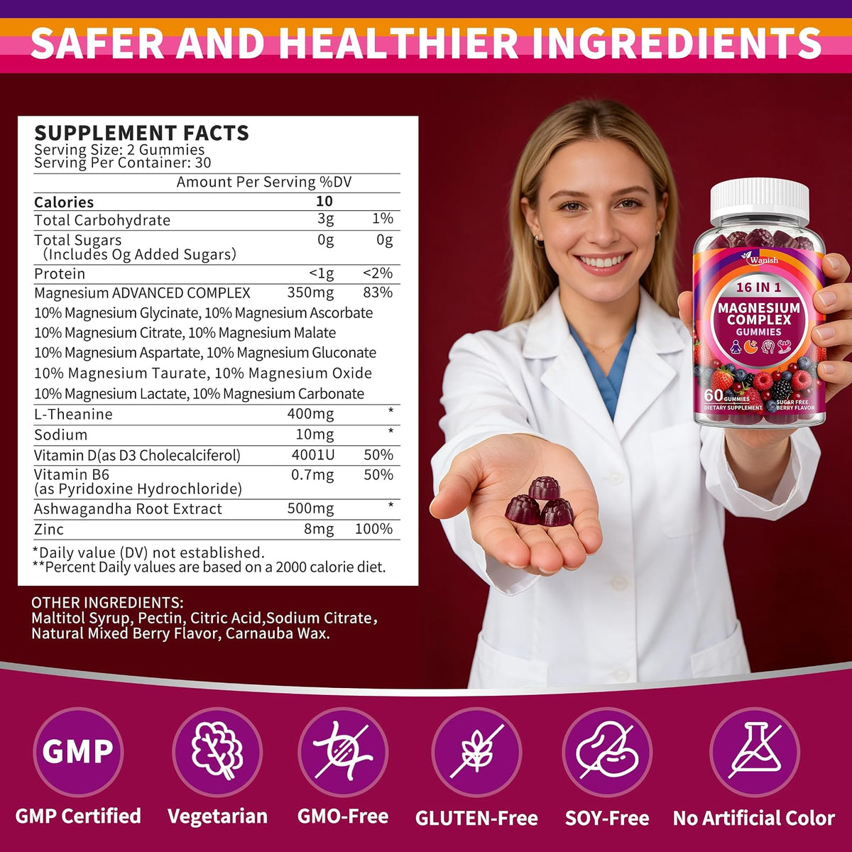 Natural magnesium gummies for stress relief