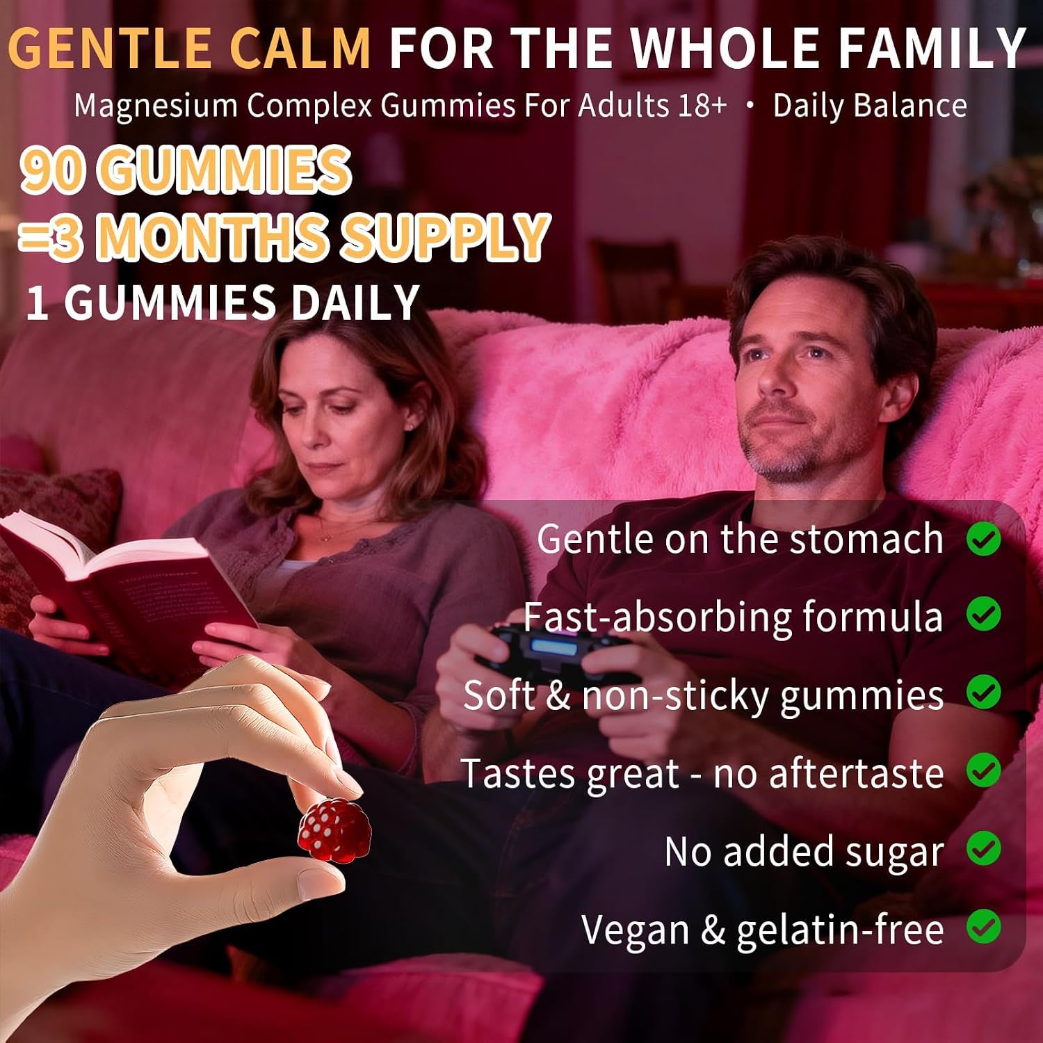 Natural magnesium gummies for stress relief