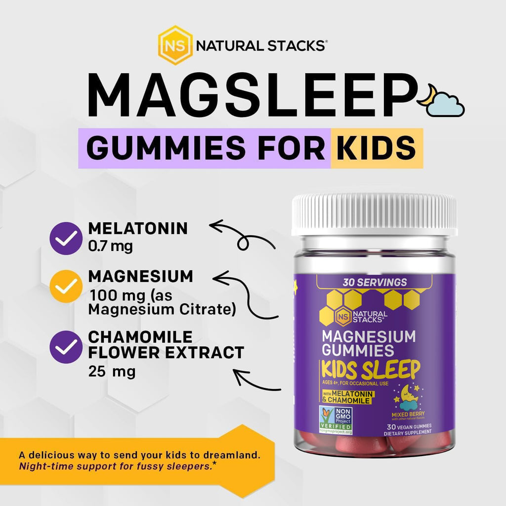Natural magnesium gummies with melatonin