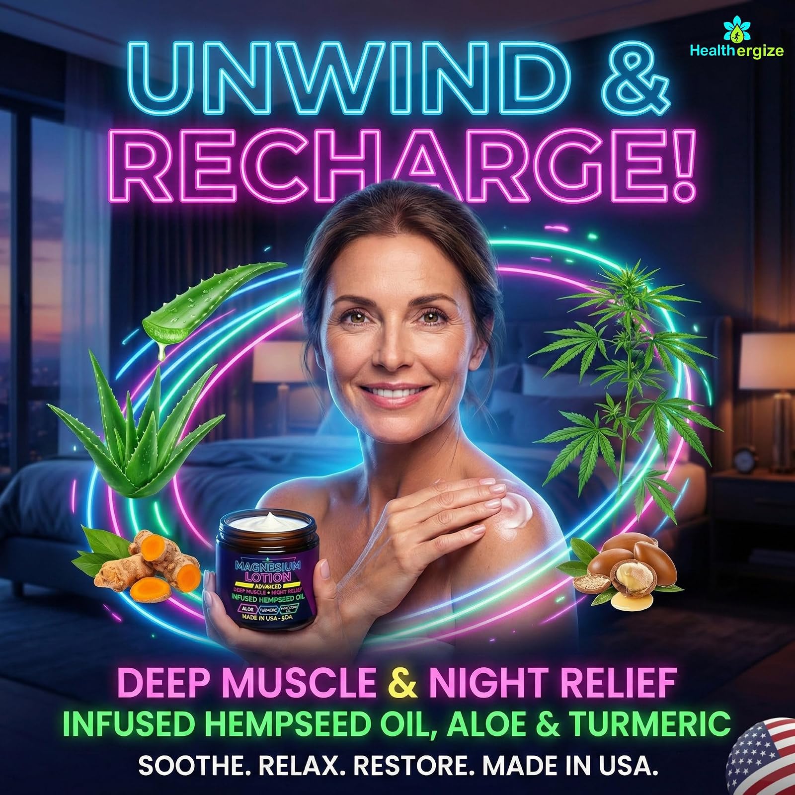 Natural magnesium lotion for muscle relief