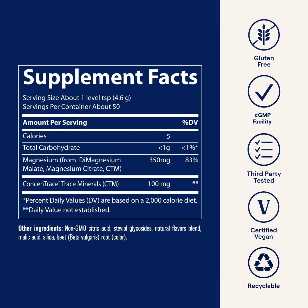 Natural magnesium powder for muscle health