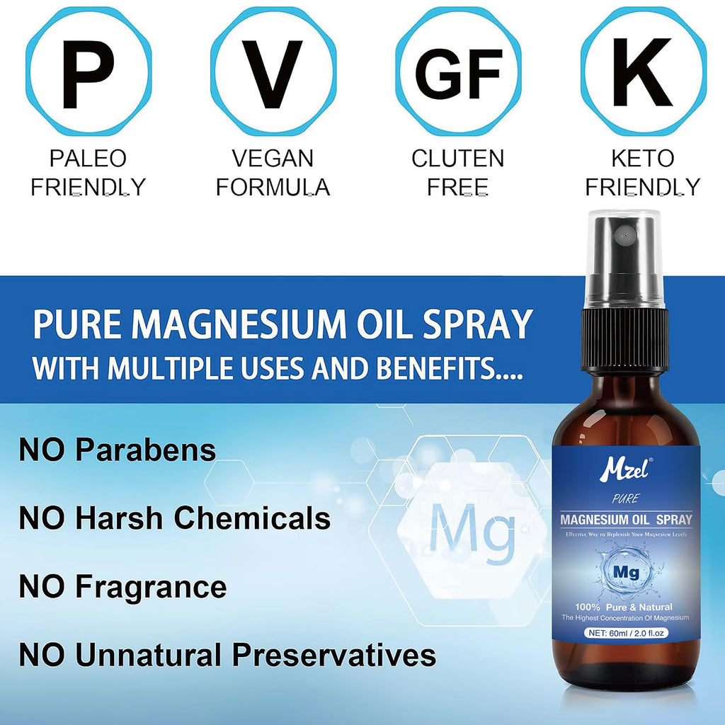 Natural magnesium spray for muscle relaxation