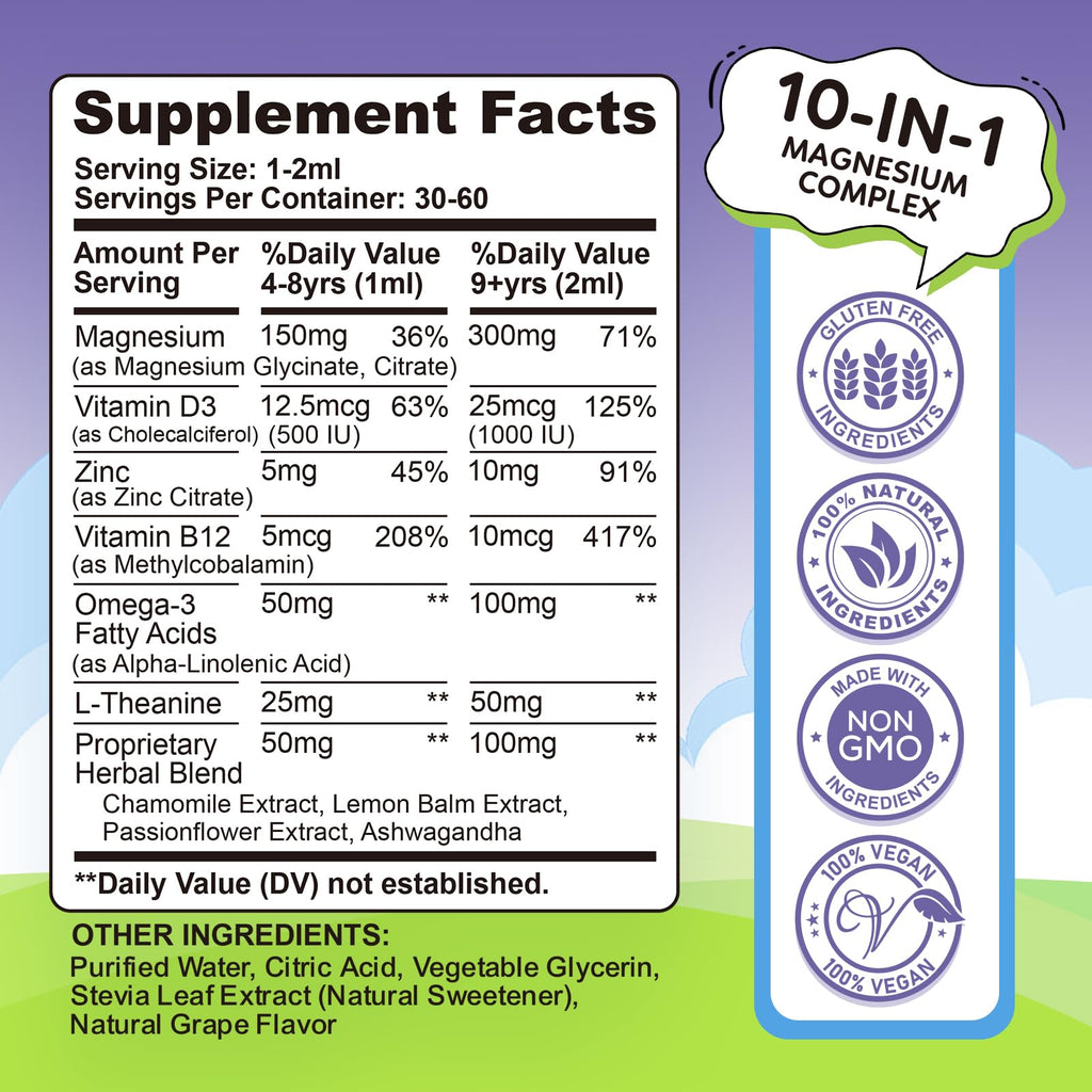 Natural magnesium supplement for children