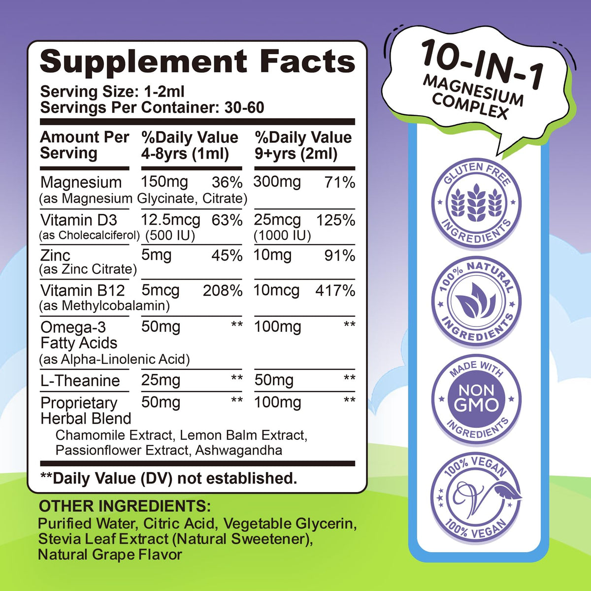 Natural magnesium supplement for children