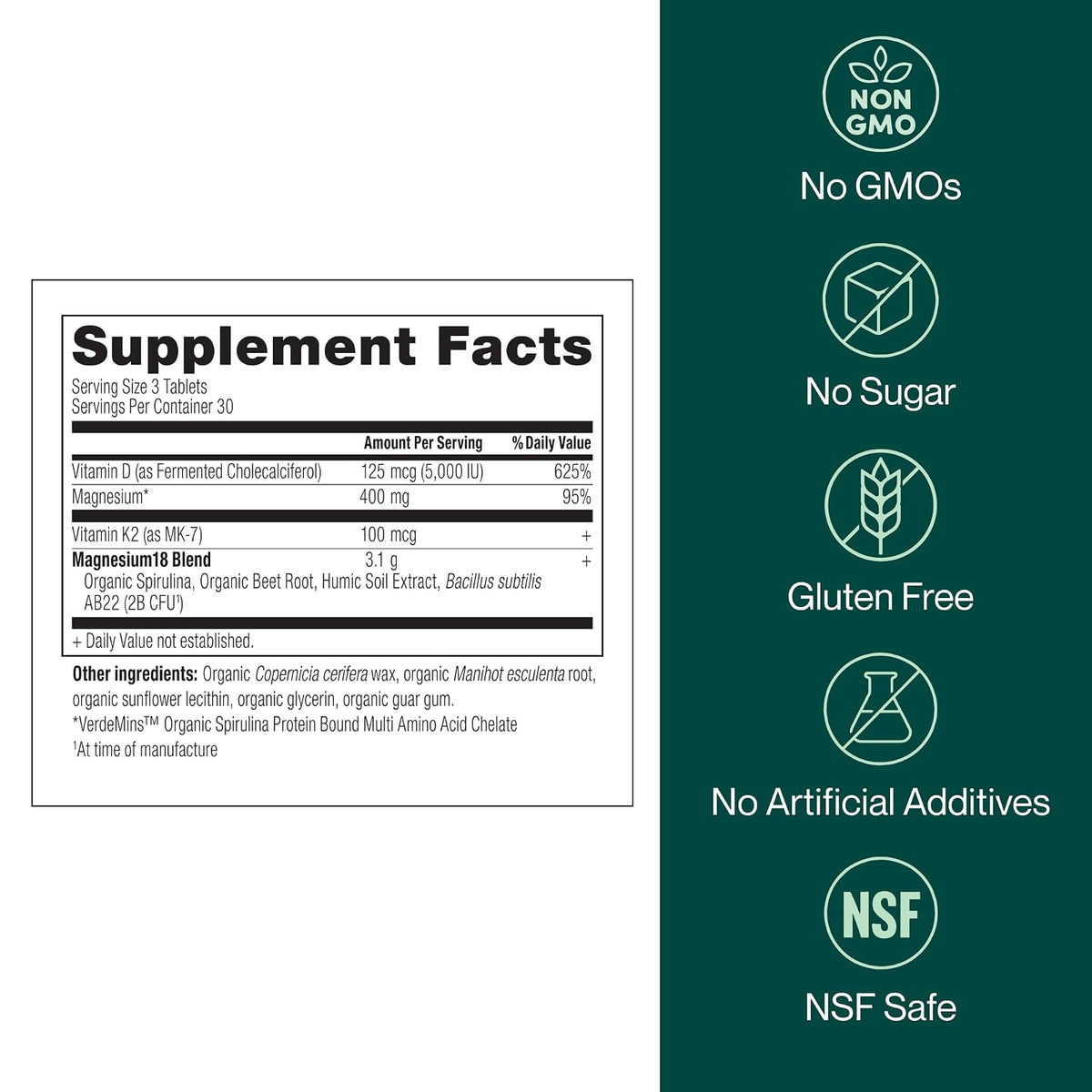 Natural magnesium supplement for energy