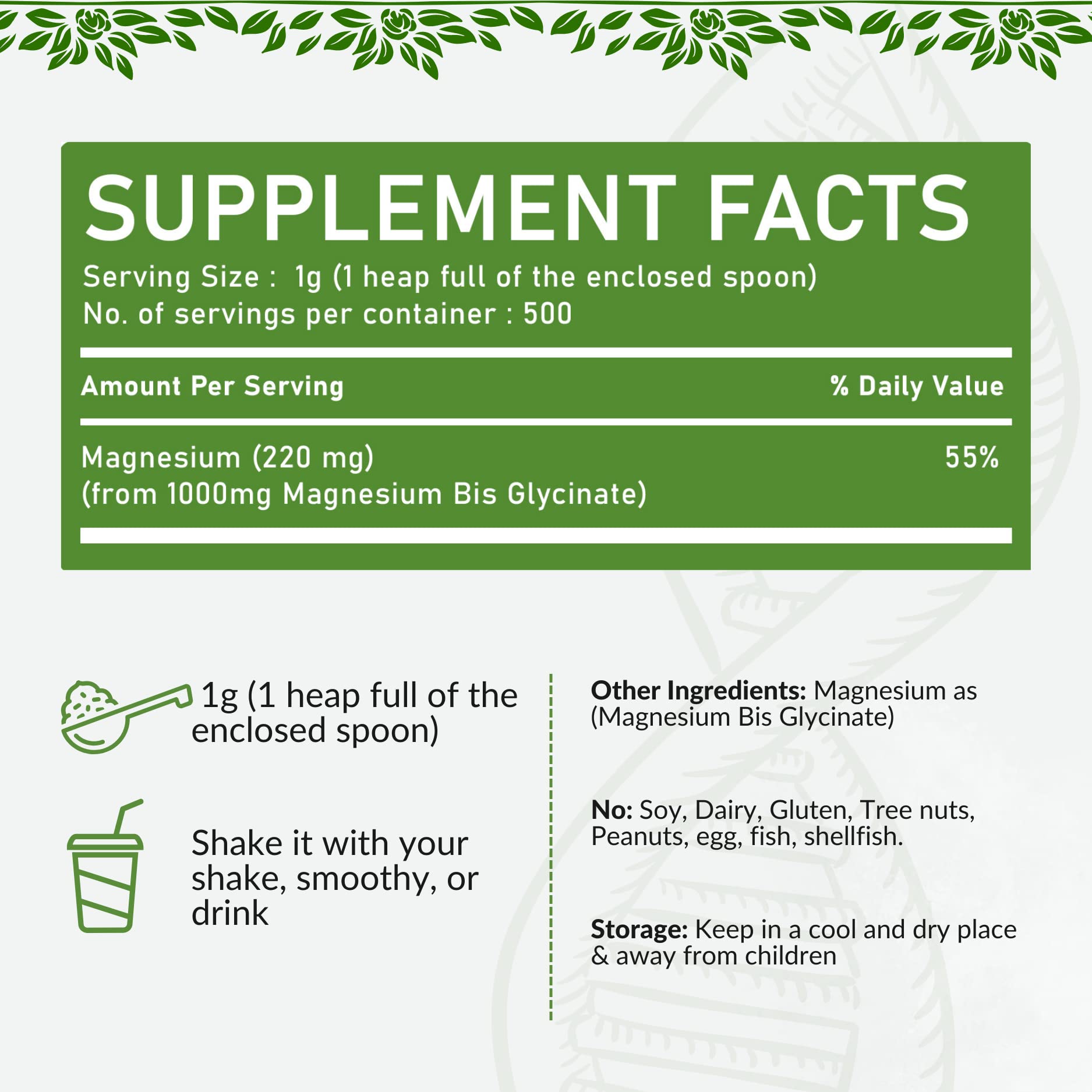 Natural magnesium supplement for muscle relaxation