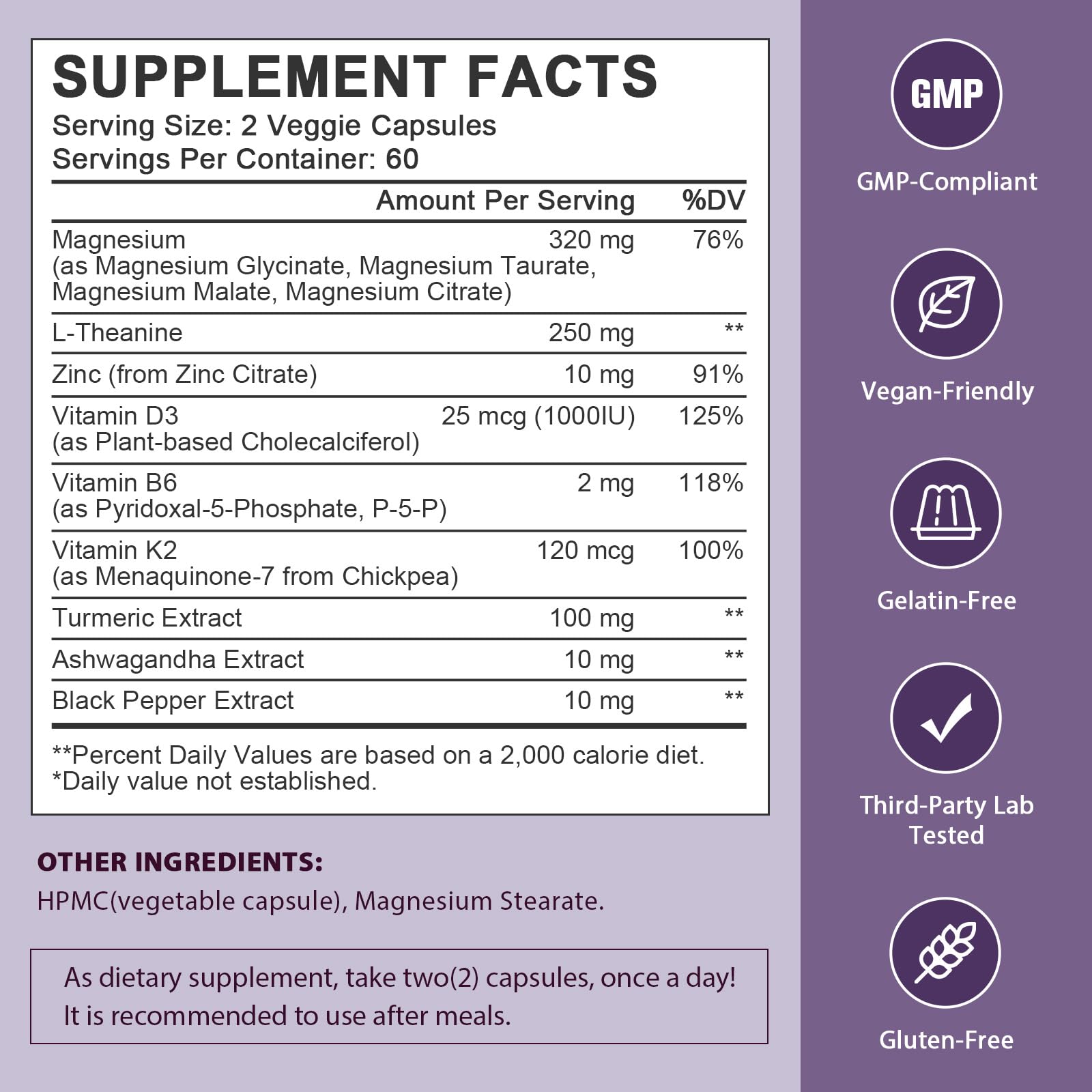 Natural magnesium supplement for relaxation
