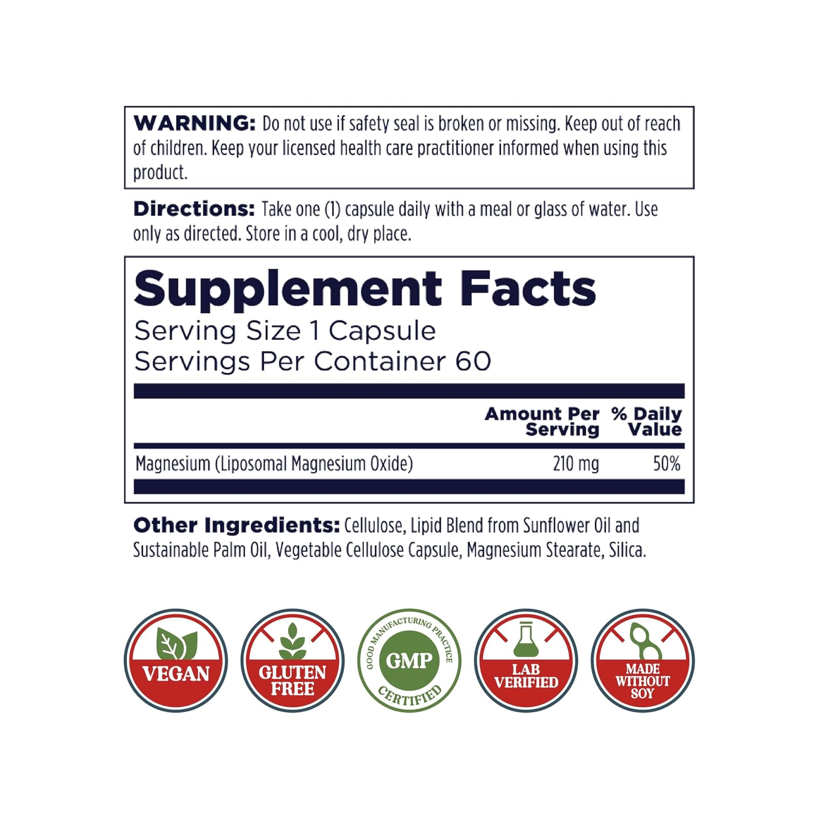 Natural magnesium supplement for relaxation