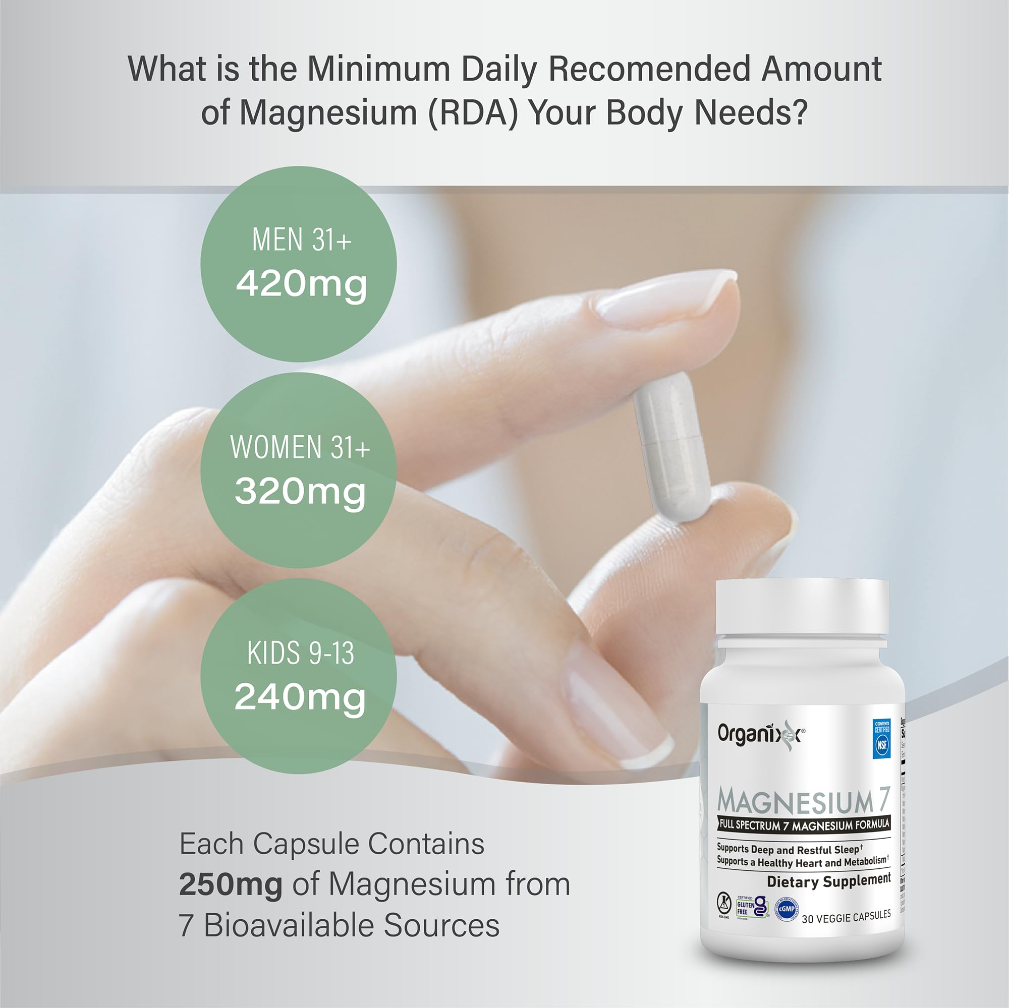 Natural magnesium supplement for relaxation