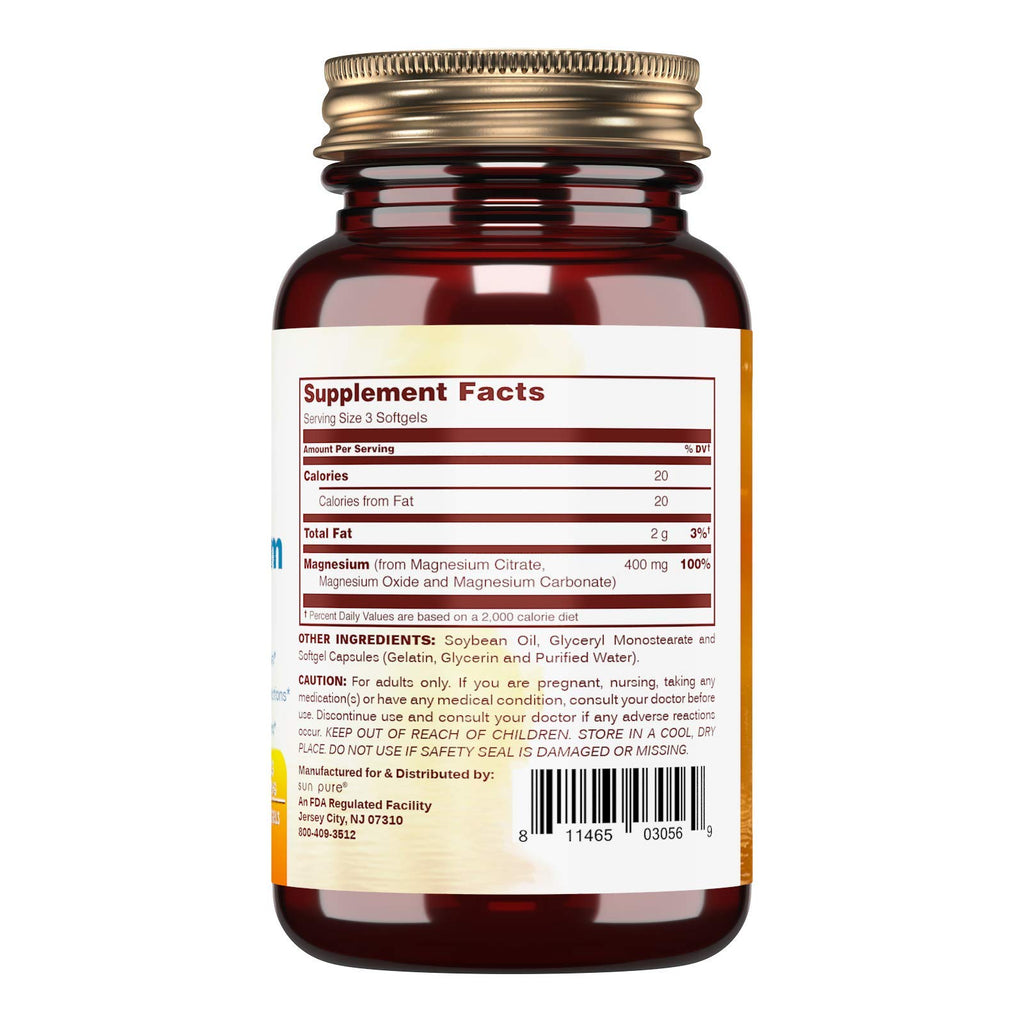 natural magnesium supplement in glass bottle