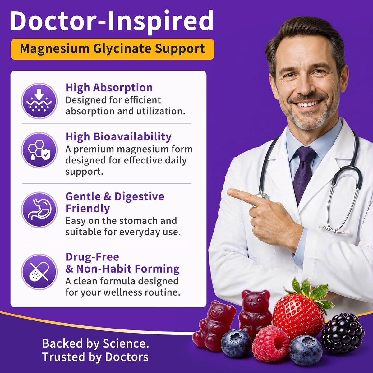 Natural magnesium supplement in gummy form