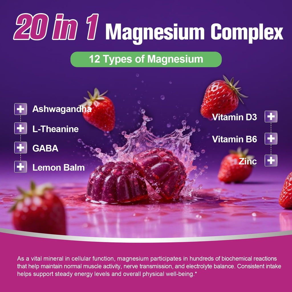 Natural magnesium support with gummies