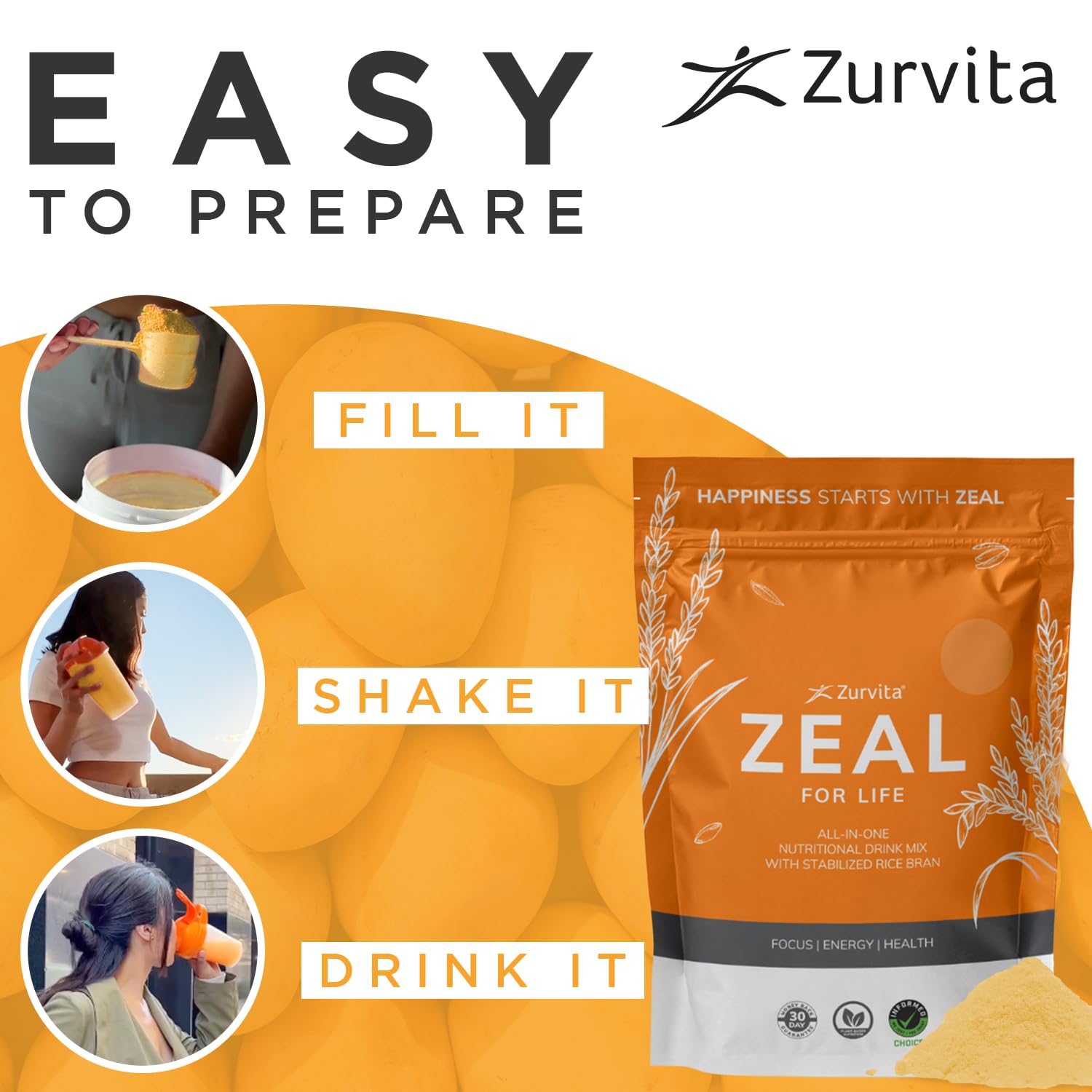 natural mango flavour wellness drink