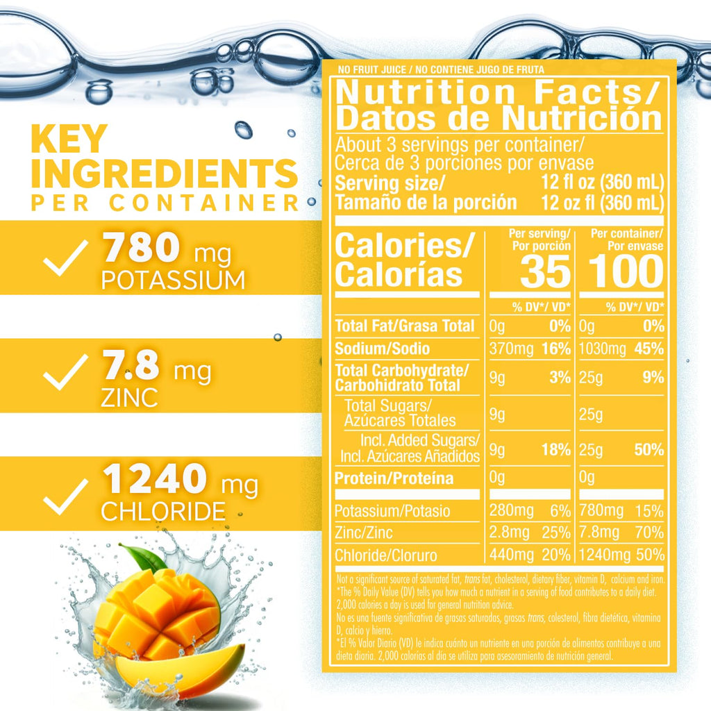 Natural mango sports hydration beverage
