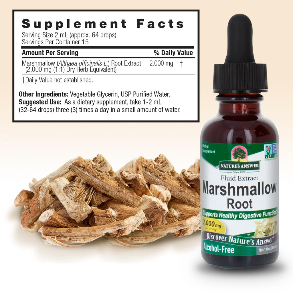 Natural marshmallow root extract for soothing
