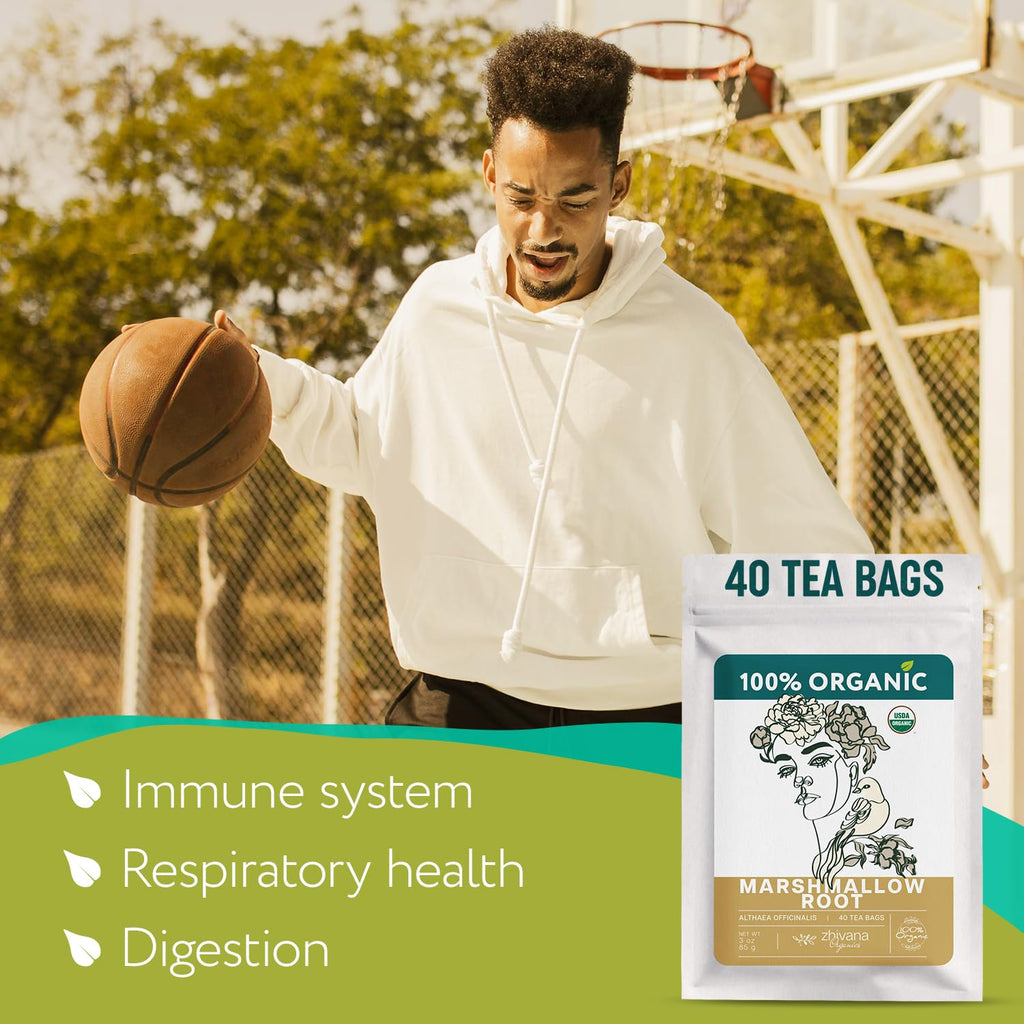 natural marshmallow root herbal infusion