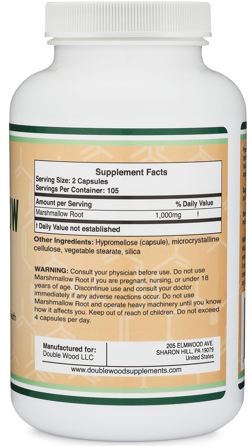Natural marshmallow root supplement 1000 mg