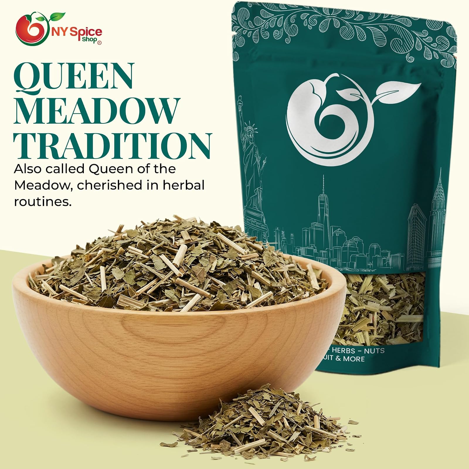 natural meadowsweet herb infusion