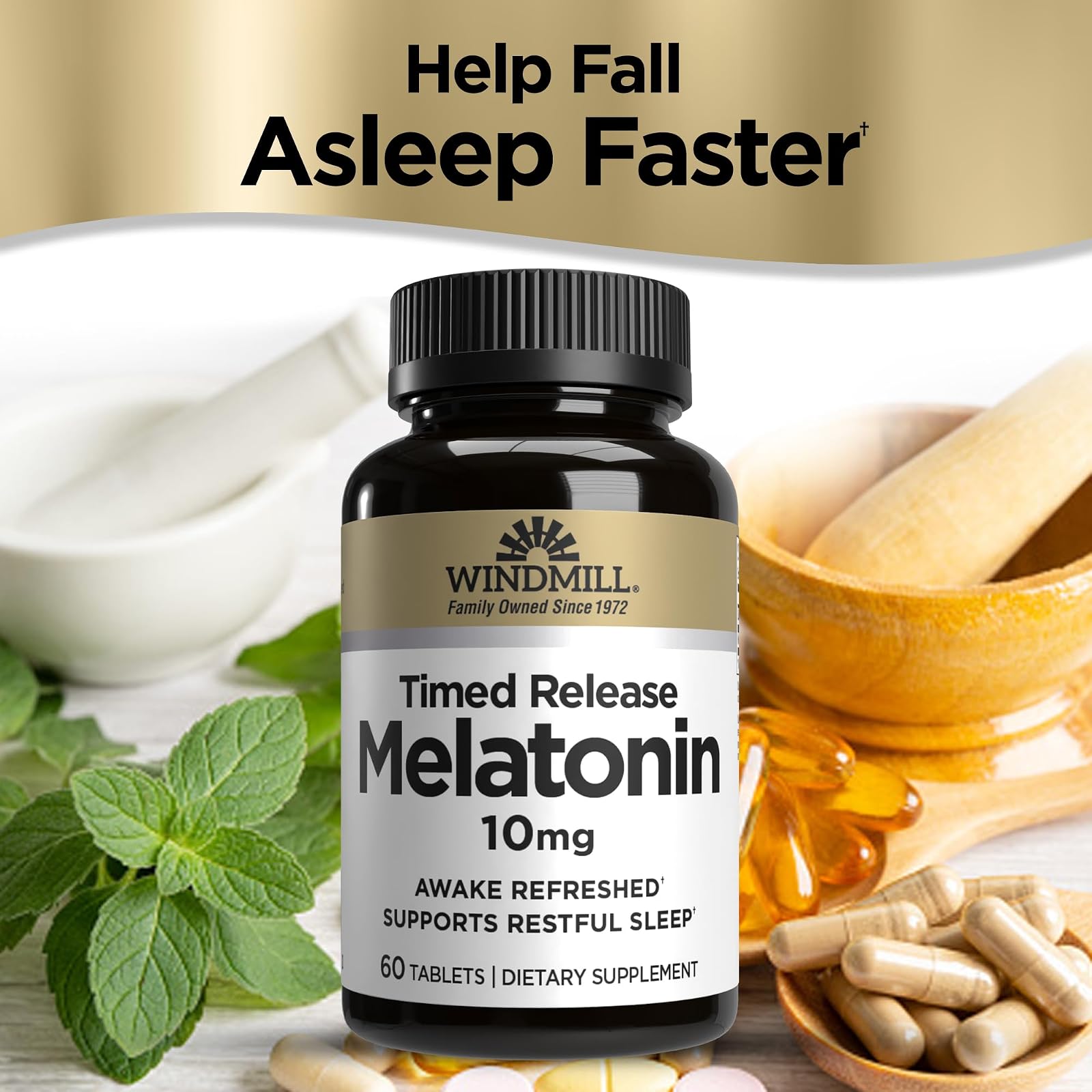 natural melatonin tablets for restful sleep