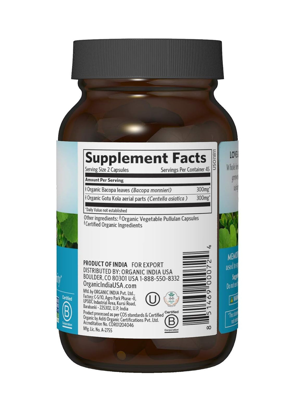 Natural memory support herbal capsules