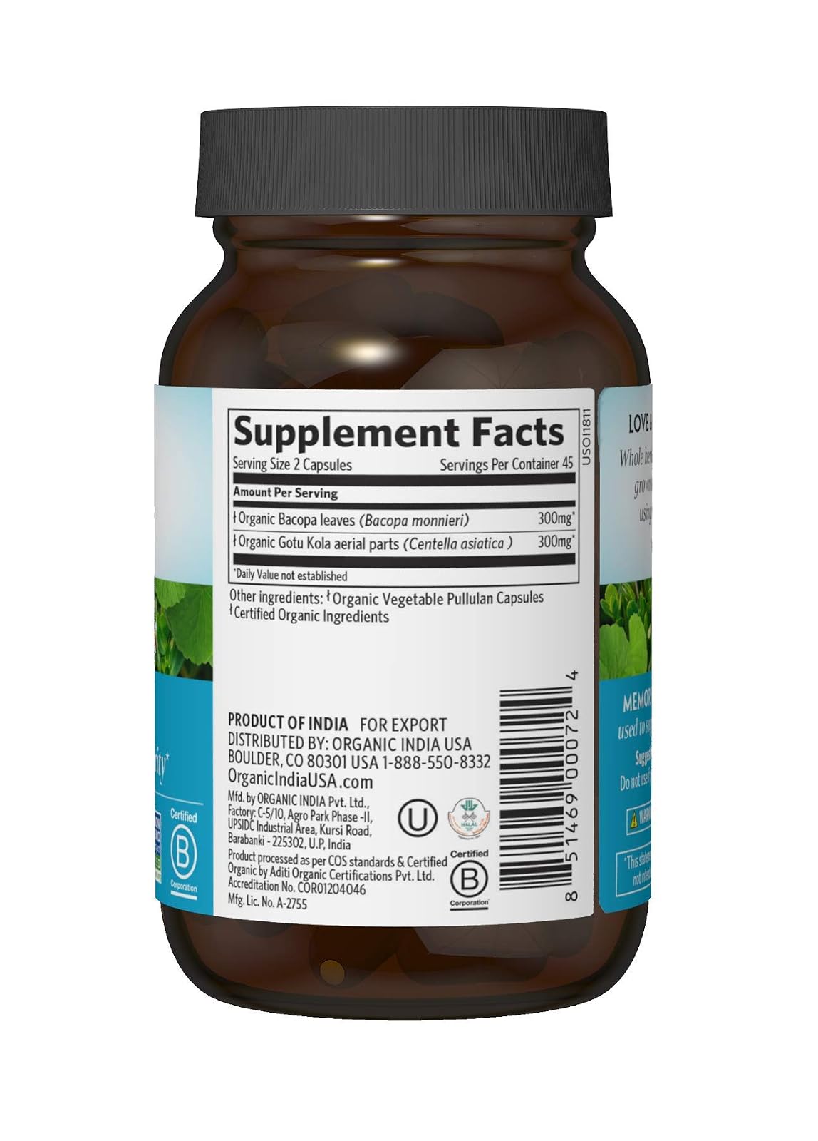 Natural memory support herbal capsules